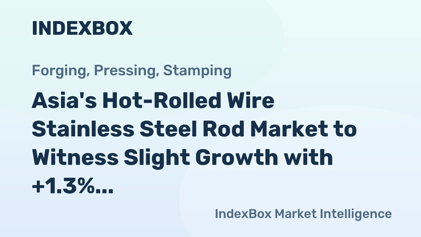 Asia's Hot-Rolled Wire Stainless Steel Rod Market to Witness Slight Growth with +1.3% CAGR