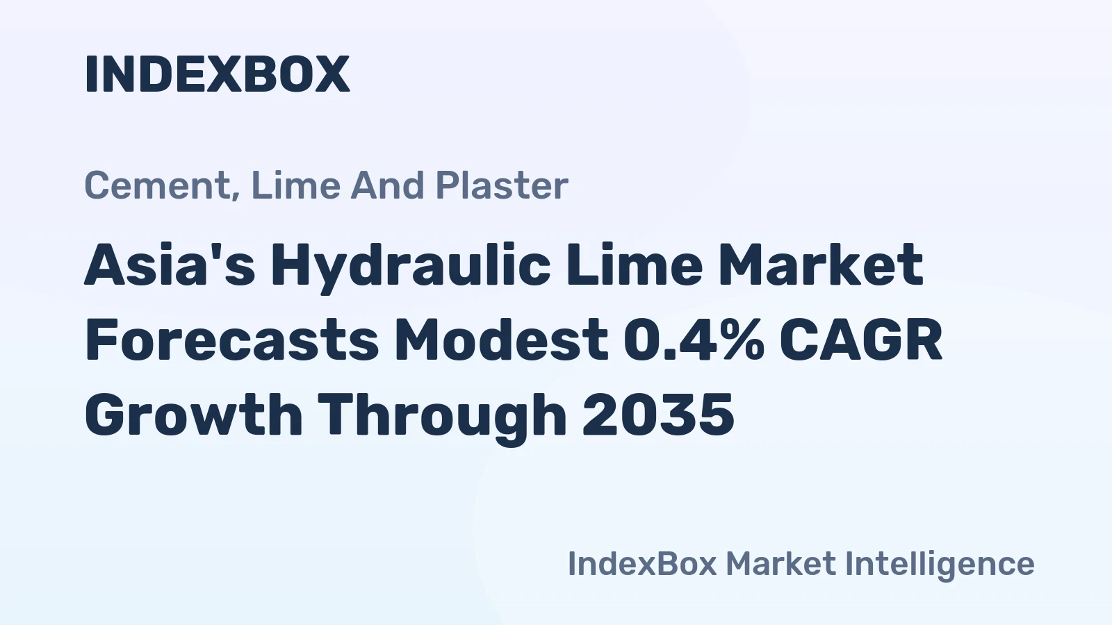 Asia's Hydraulic Lime Market Forecasts Modest 0.4% CAGR Growth Through 2035