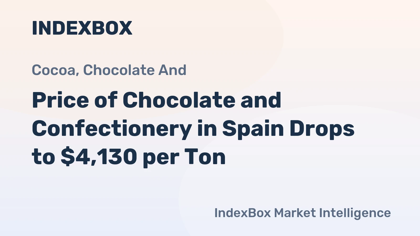Price of Chocolate and Confectionery in Spain Drops to $4,130 per Ton