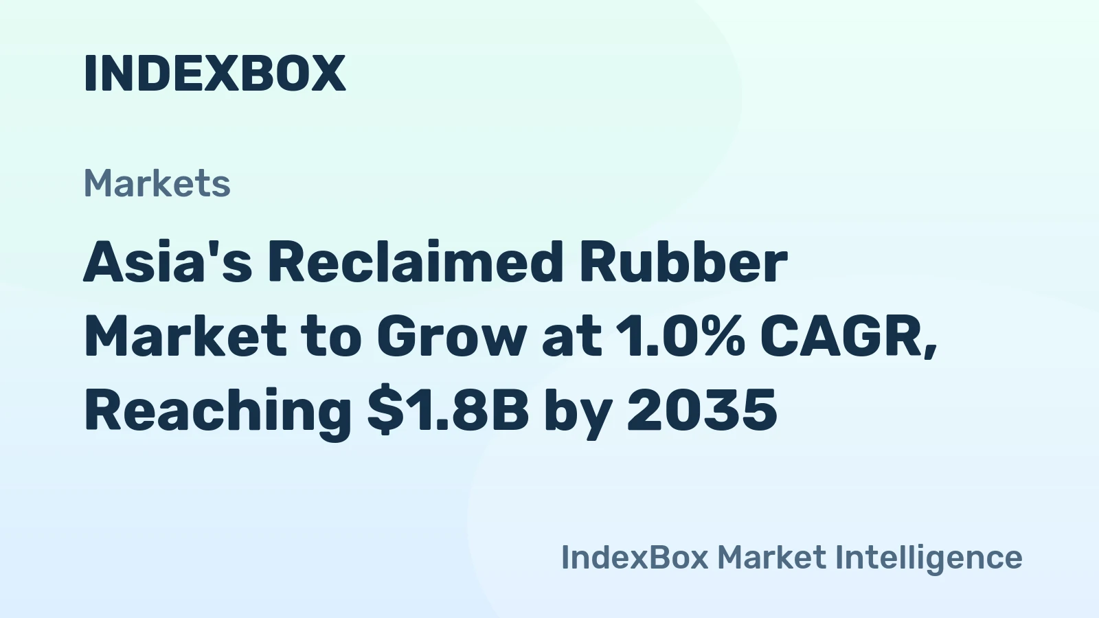 Asia's Reclaimed Rubber Market to Grow at 1.0% CAGR, Reaching $1.8B by 2035