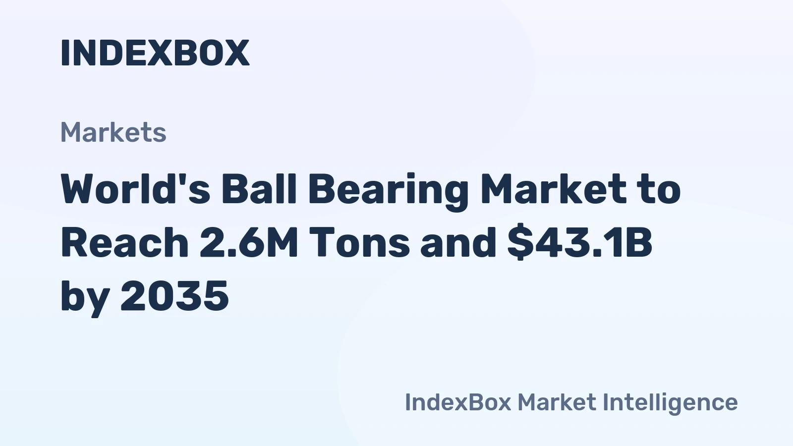 World's Ball Bearing Market to Reach 2.6M Tons and $43.1B by 2035