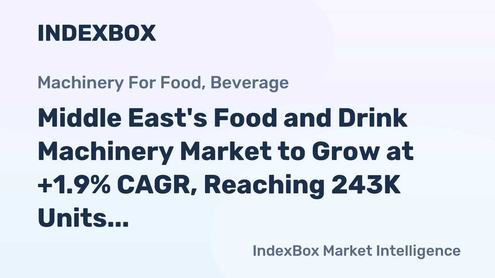 Middle East's Food and Drink Machinery Market to Grow at +1.9% CAGR, Reaching 243K Units by 2035
