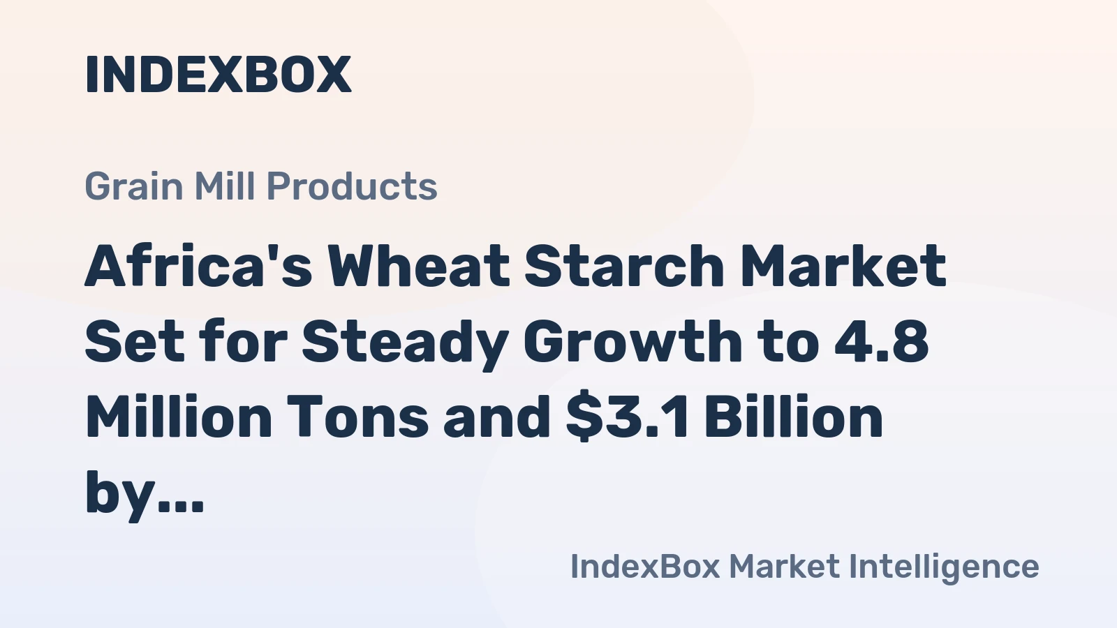 Africa's Wheat Starch Market Set for Steady Growth to 4.8 Million Tons and $3.1 Billion by 2035