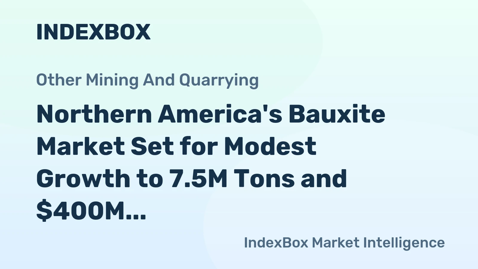 Northern America's Bauxite Market Set for Modest Growth to 7.5M Tons and $400M