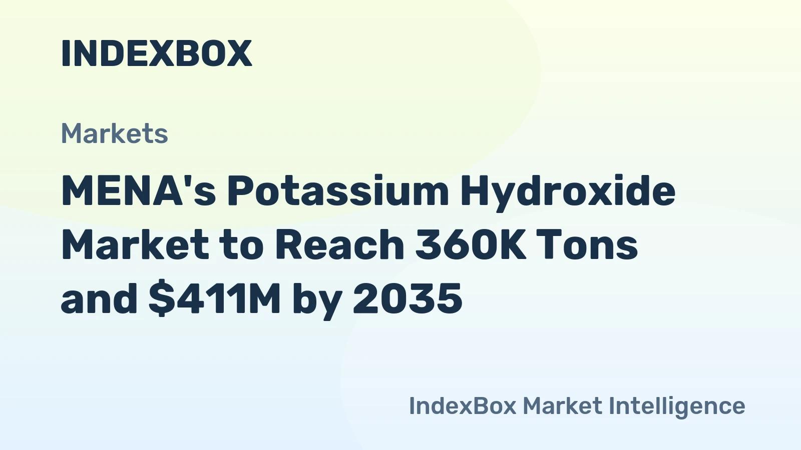 MENA's Potassium Hydroxide Market to Reach 360K Tons and $411M by 2035