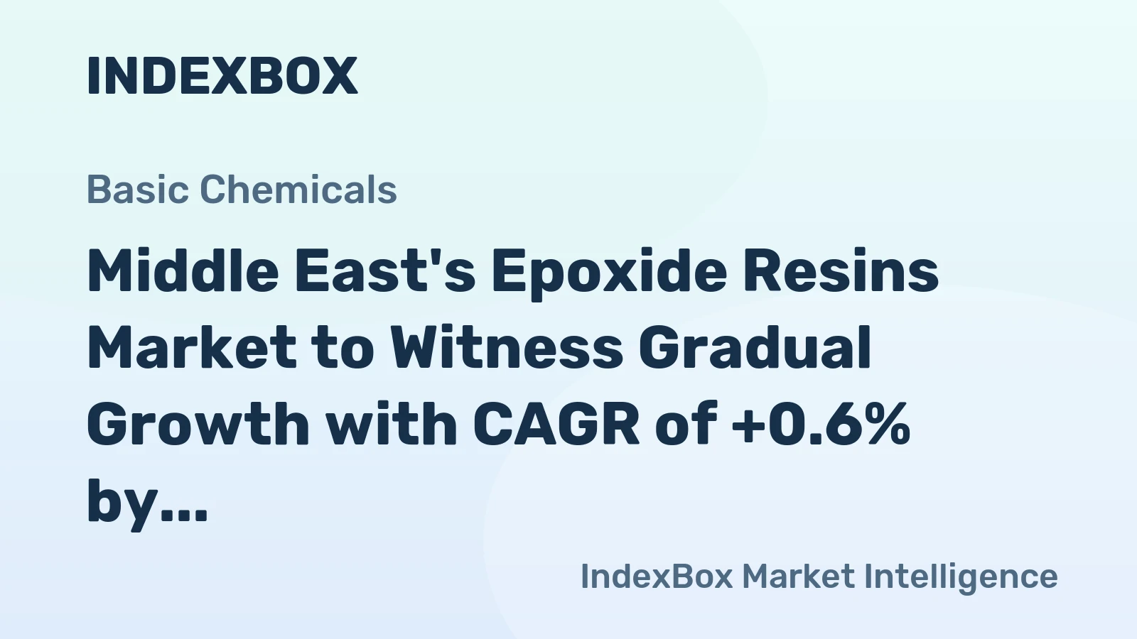 Middle East's Epoxide Resins Market to Witness Gradual Growth with CAGR of +0.6% by 2035