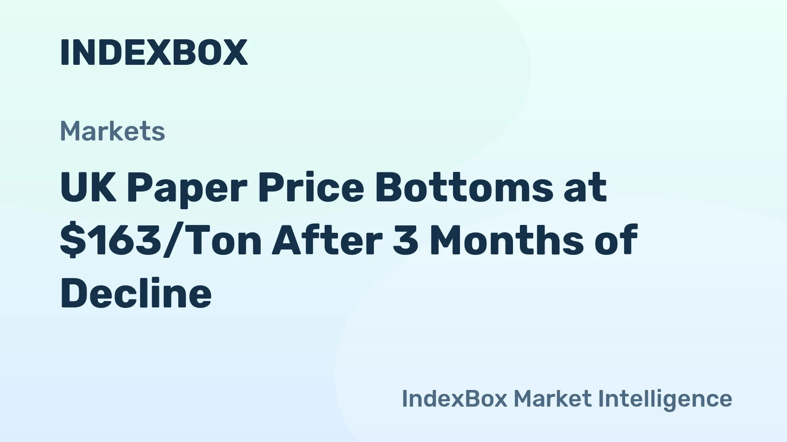 UK Paper Price Bottoms at $163/Ton After 3 Months of Decline