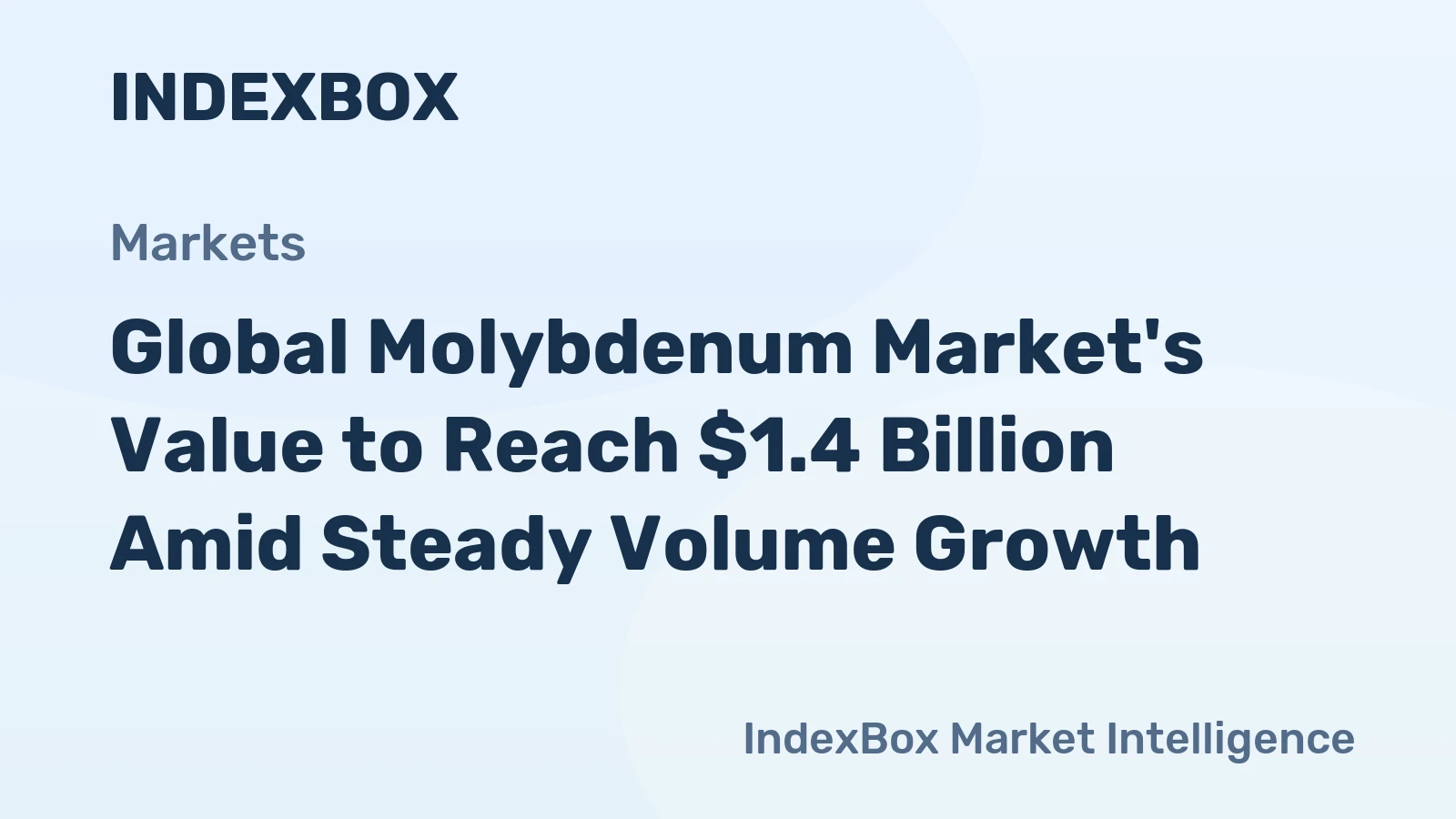 Global Molybdenum Market's Value to Reach $1.4 Billion Amid Steady Volume Growth