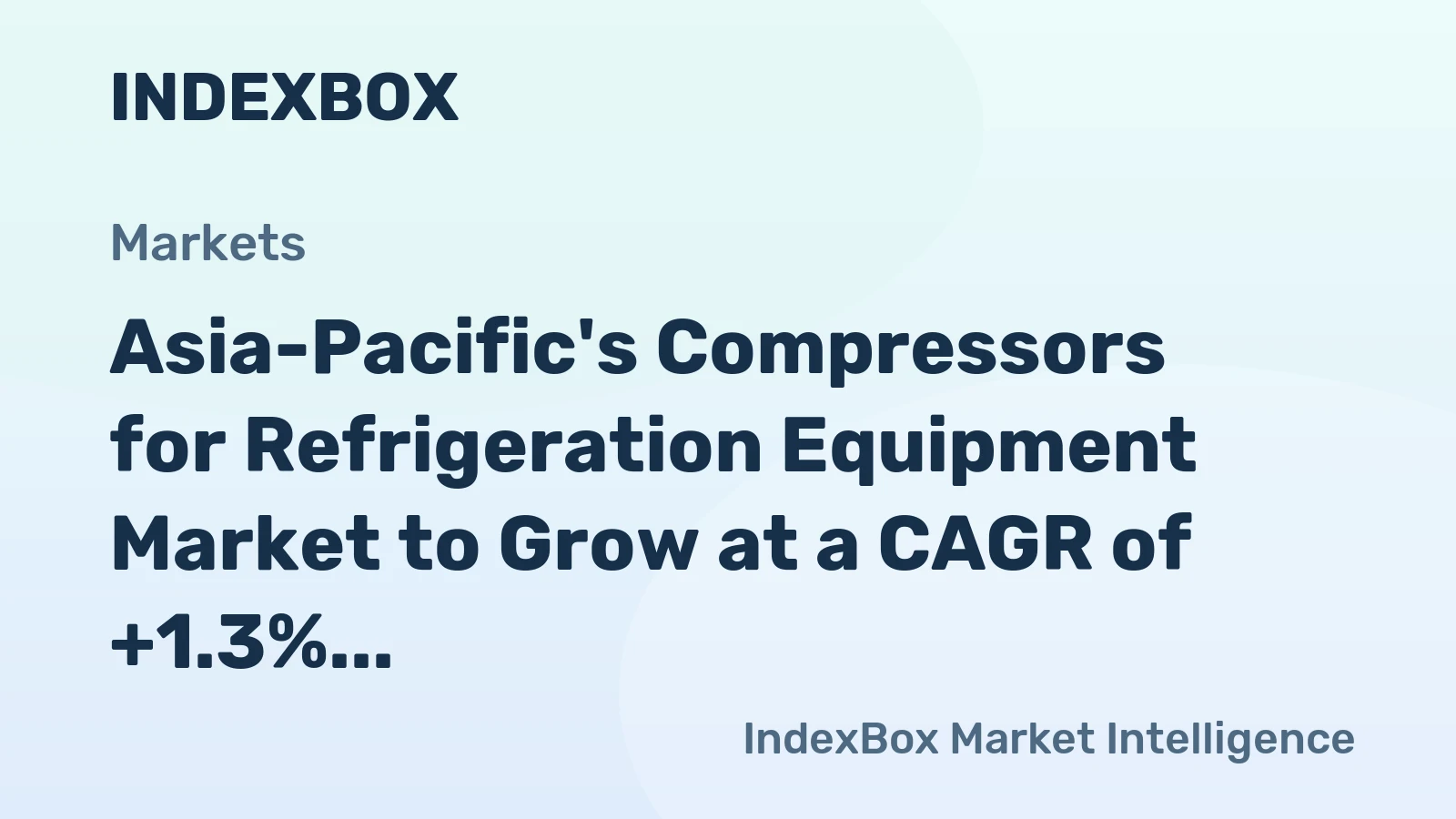 Asia-Pacific's Compressors for Refrigeration Equipment Market to Grow at a CAGR of +1.3% from 2024 to 2035