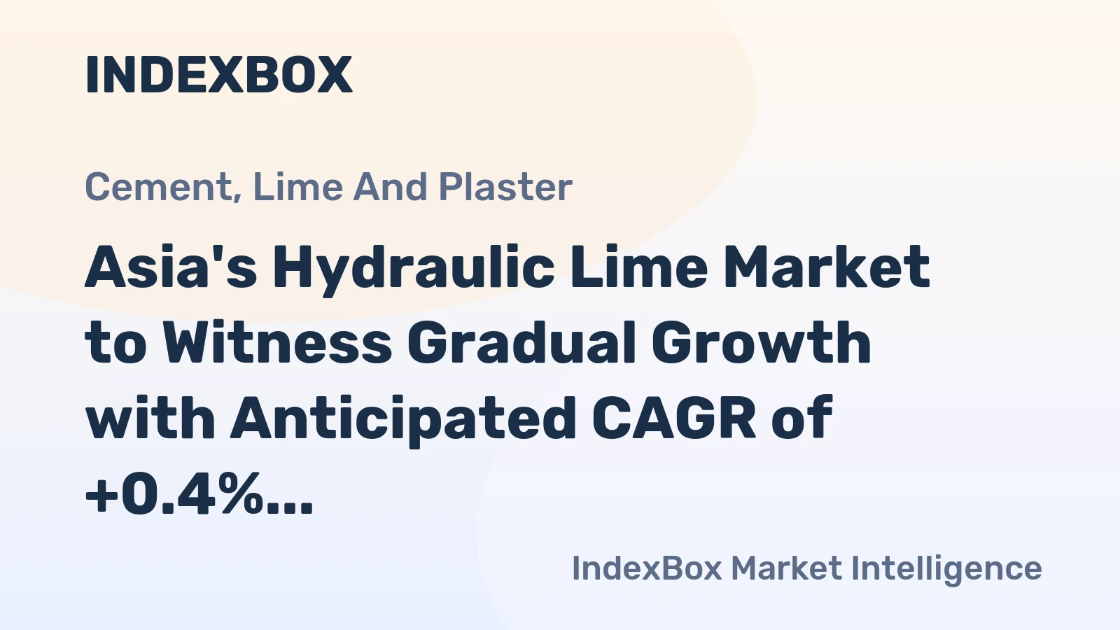 Asia's Hydraulic Lime Market to Witness Gradual Growth with Anticipated CAGR of +0.4% from 2024 to 2035