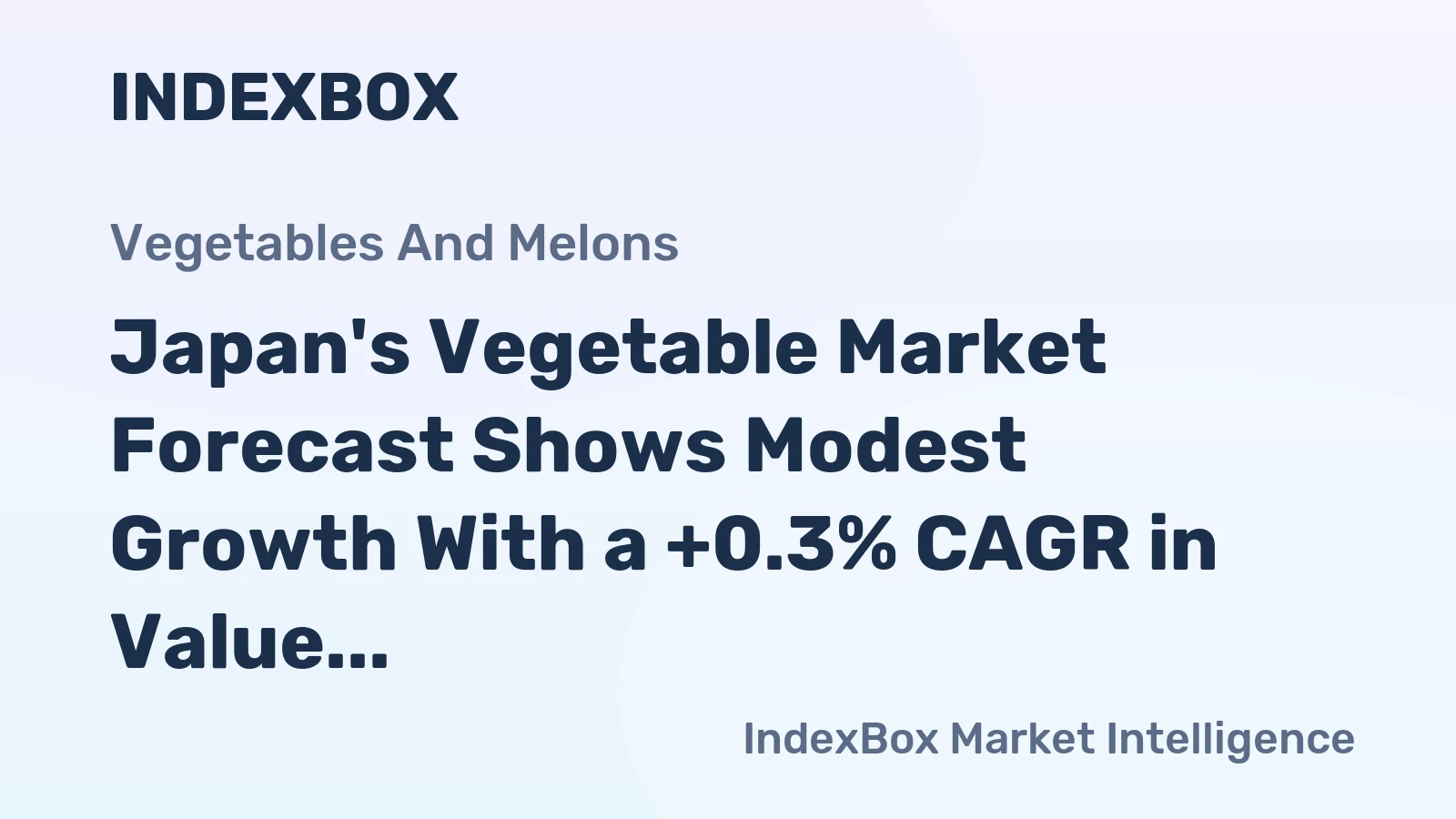 Japan's Vegetable Market Forecast Shows Modest Growth With a +0.3% CAGR in Value Through 2035