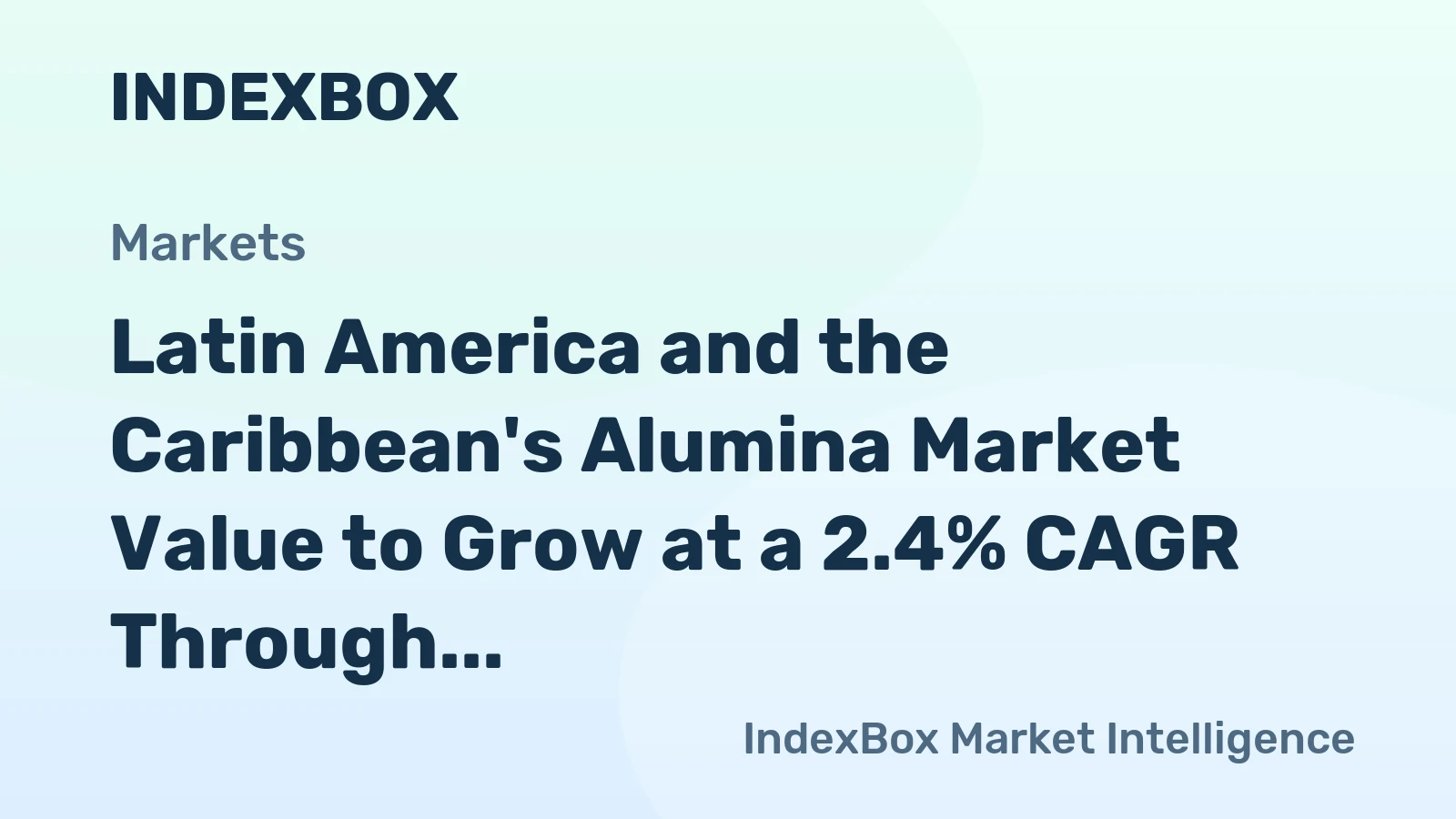 Latin America and the Caribbean's Alumina Market Value to Grow at a 2.4% CAGR Through 2035