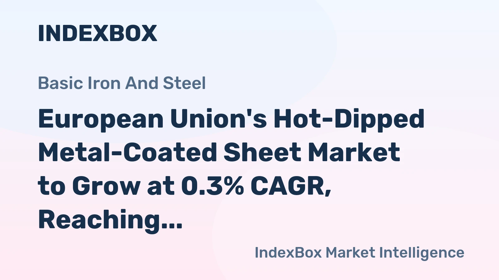 European Union's Hot-Dipped Metal-Coated Sheet Market to Grow at 0.3% CAGR, Reaching $28.8B by 2035