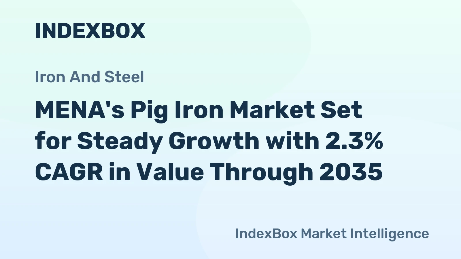 MENA's Pig Iron Market Set for Steady Growth with 2.3% CAGR in Value Through 2035
