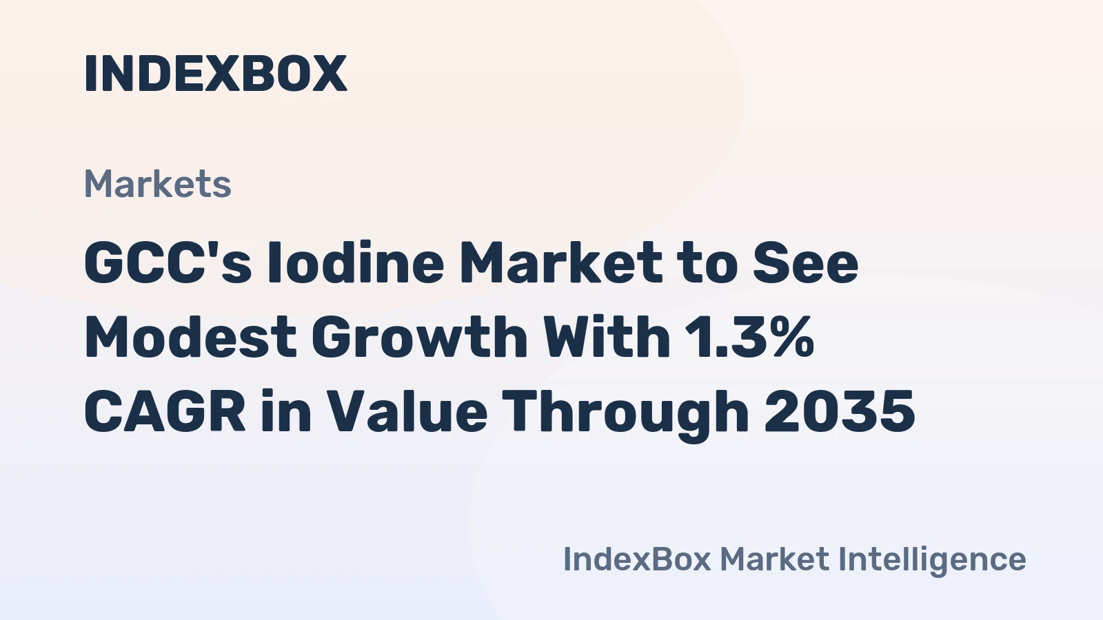GCC's Iodine Market to See Modest Growth With 1.3% CAGR in Value Through 2035