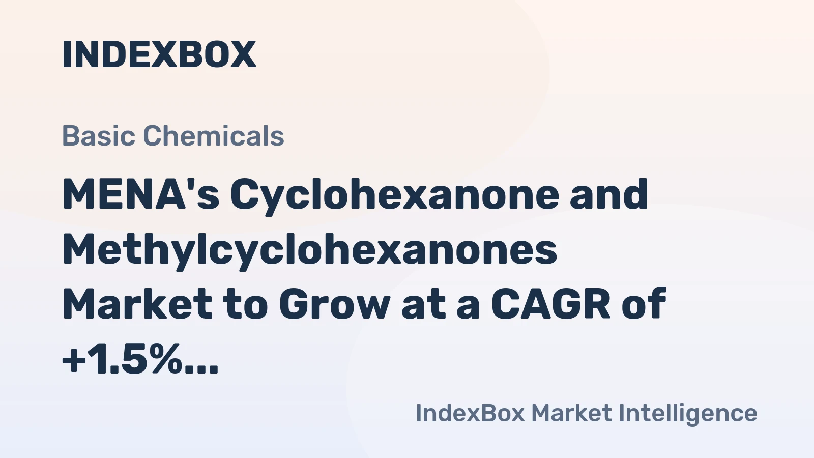 MENA's Cyclohexanone and Methylcyclohexanones Market to Grow at a CAGR of +1.5% from 2024-2035