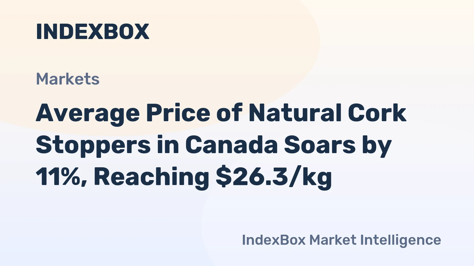 Average Price of Natural Cork Stoppers in Canada Soars by 11%, Reaching $26.3/kg