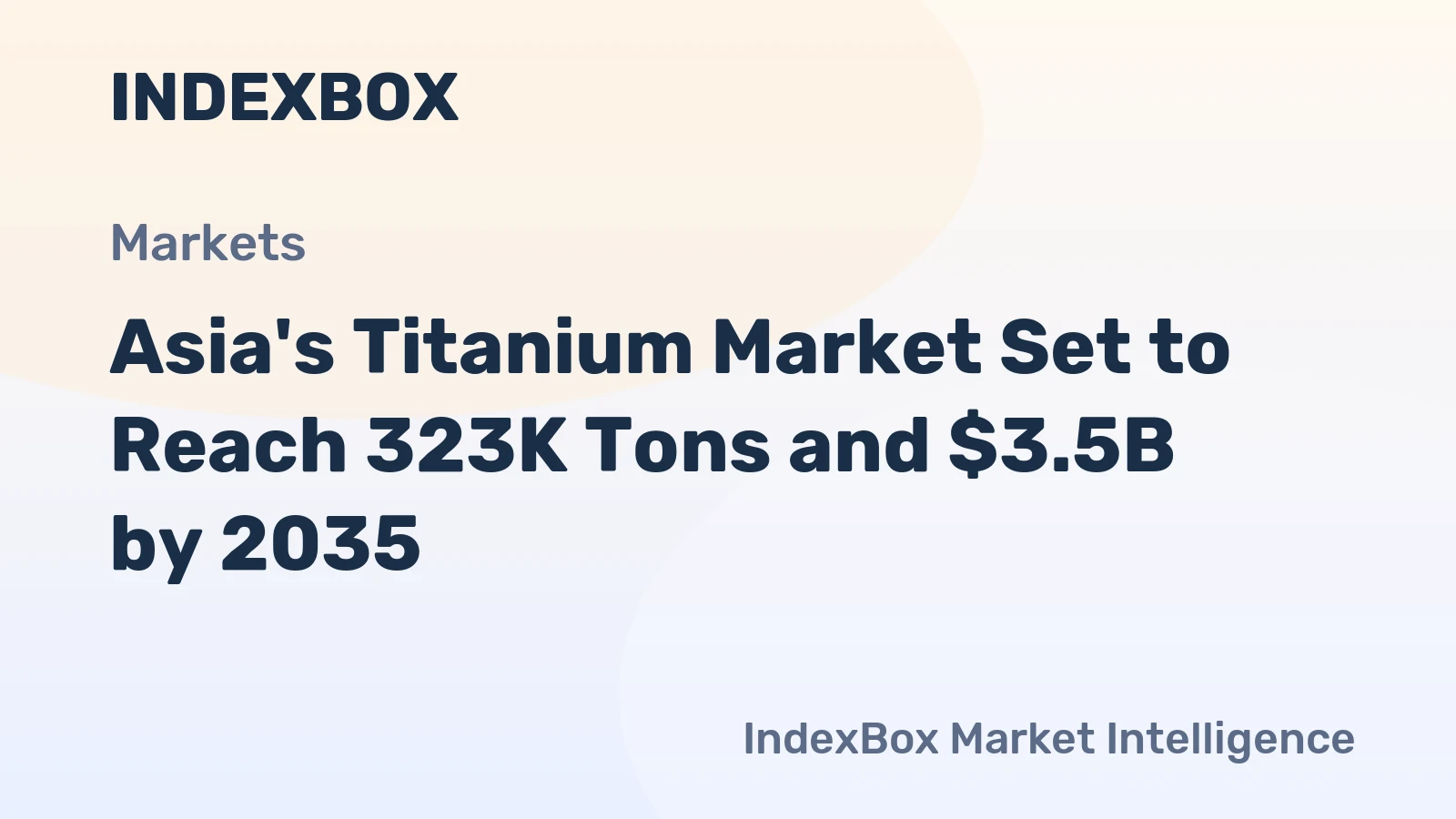 Asia's Titanium Market Set to Reach 323K Tons and $3.5B by 2035