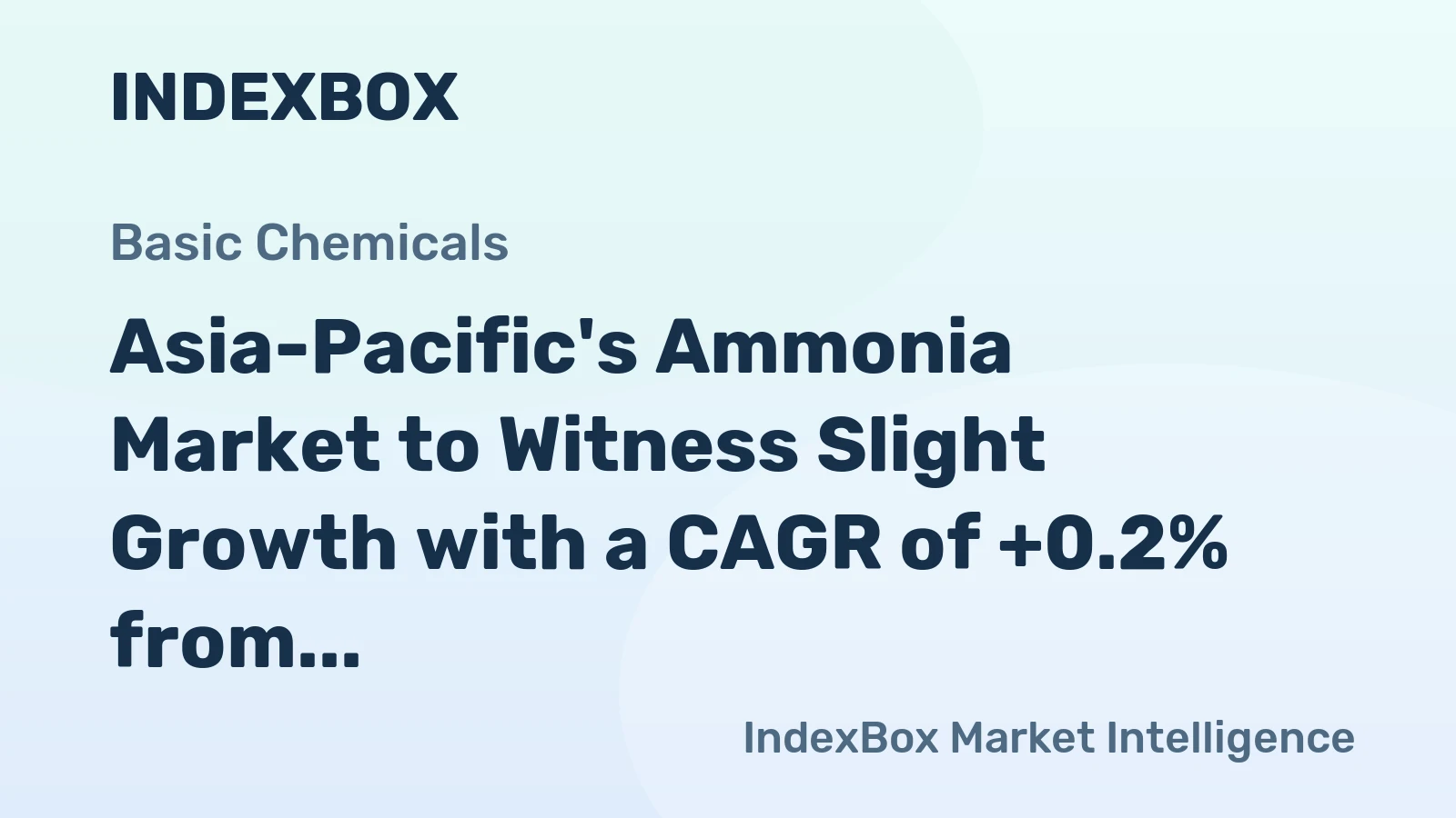 Asia-Pacific's Ammonia Market to Witness Slight Growth with a CAGR of +0.2% from 2024 to 2035