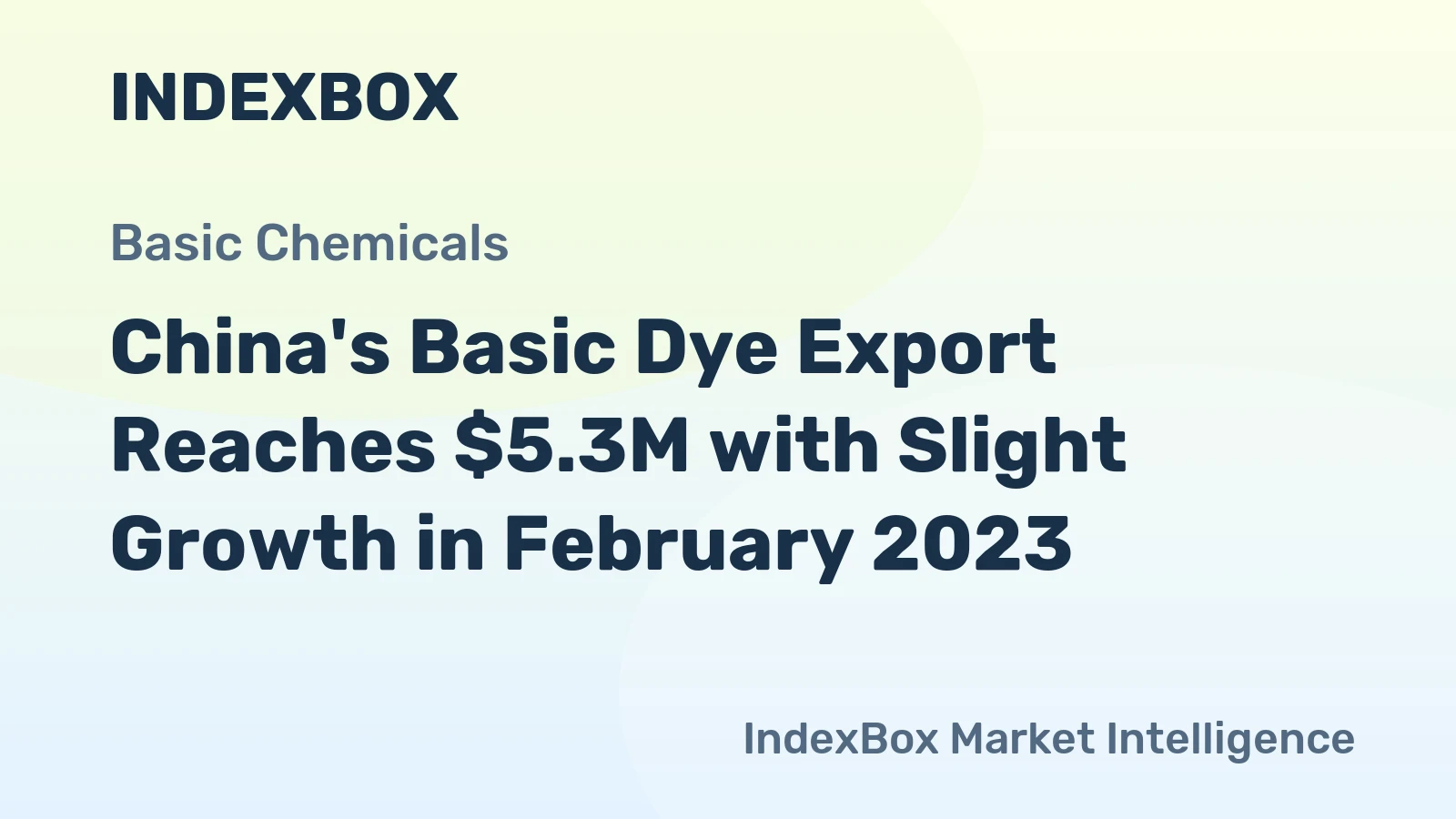 China's Basic Dye Export Reaches $5.3M with Slight Growth in February 2023
