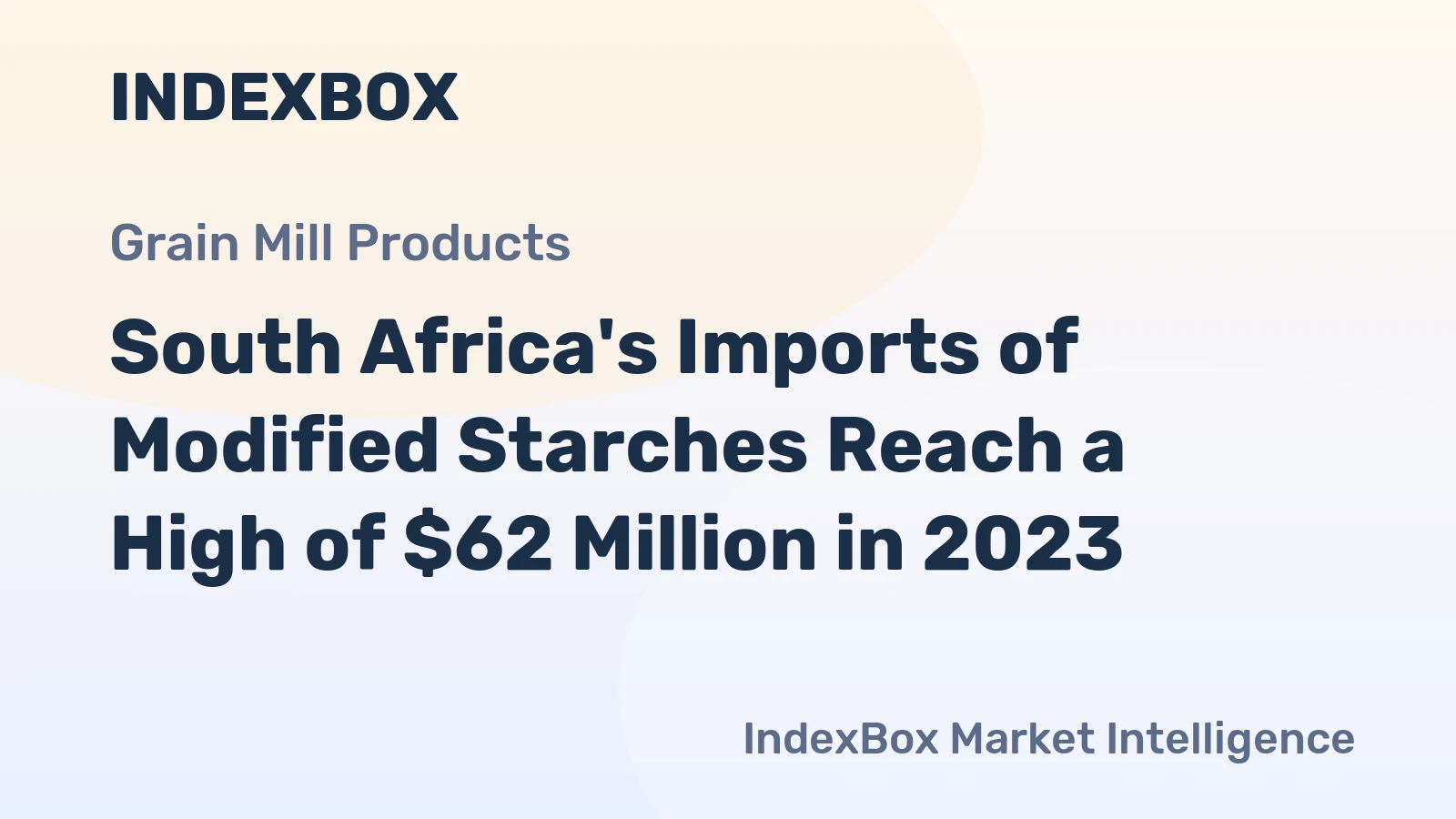 South Africa's Imports of Modified Starches Reach a High of $62 Million in 2023