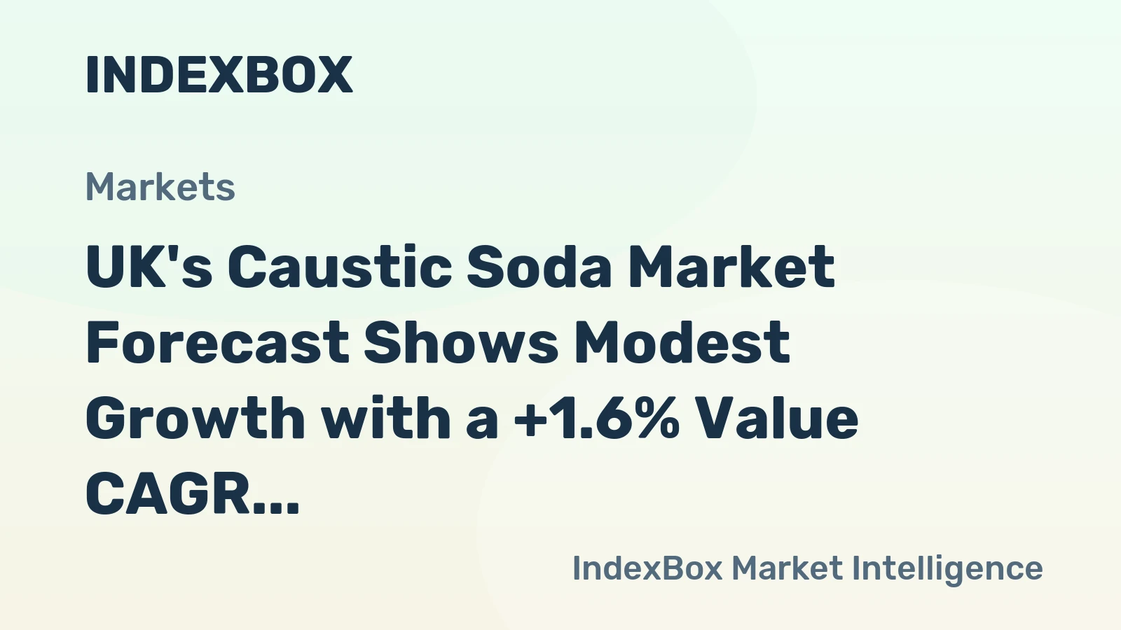 UK's Caustic Soda Market Forecast Shows Modest Growth with a +1.6% Value CAGR