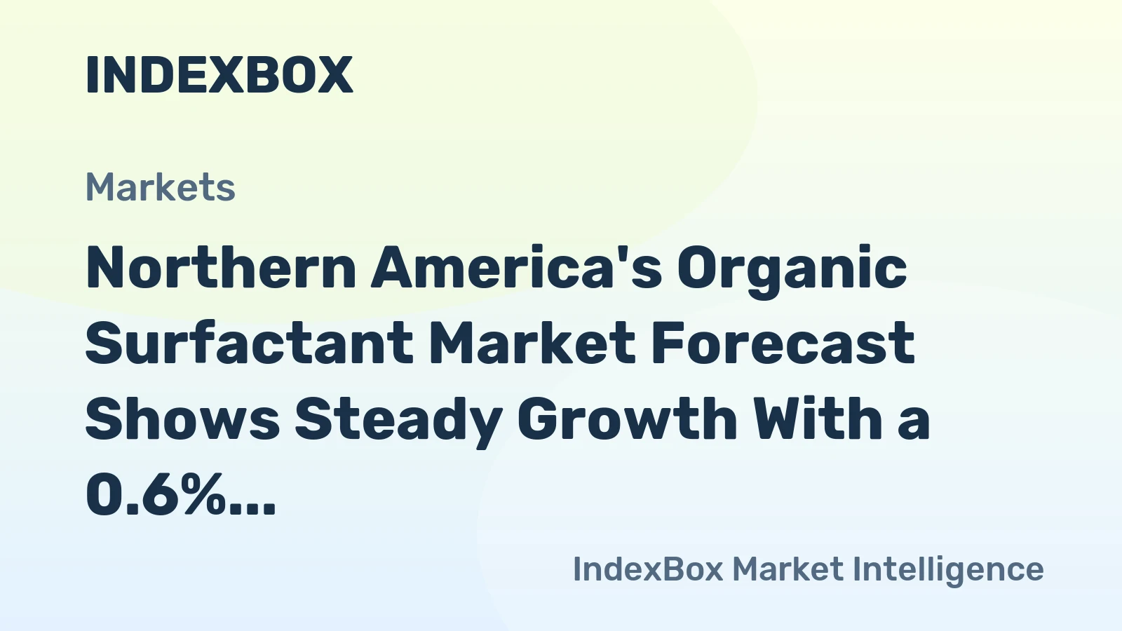 Northern America's Organic Surfactant Market Forecast Shows Steady Growth With a 0.6% Volume CAGR