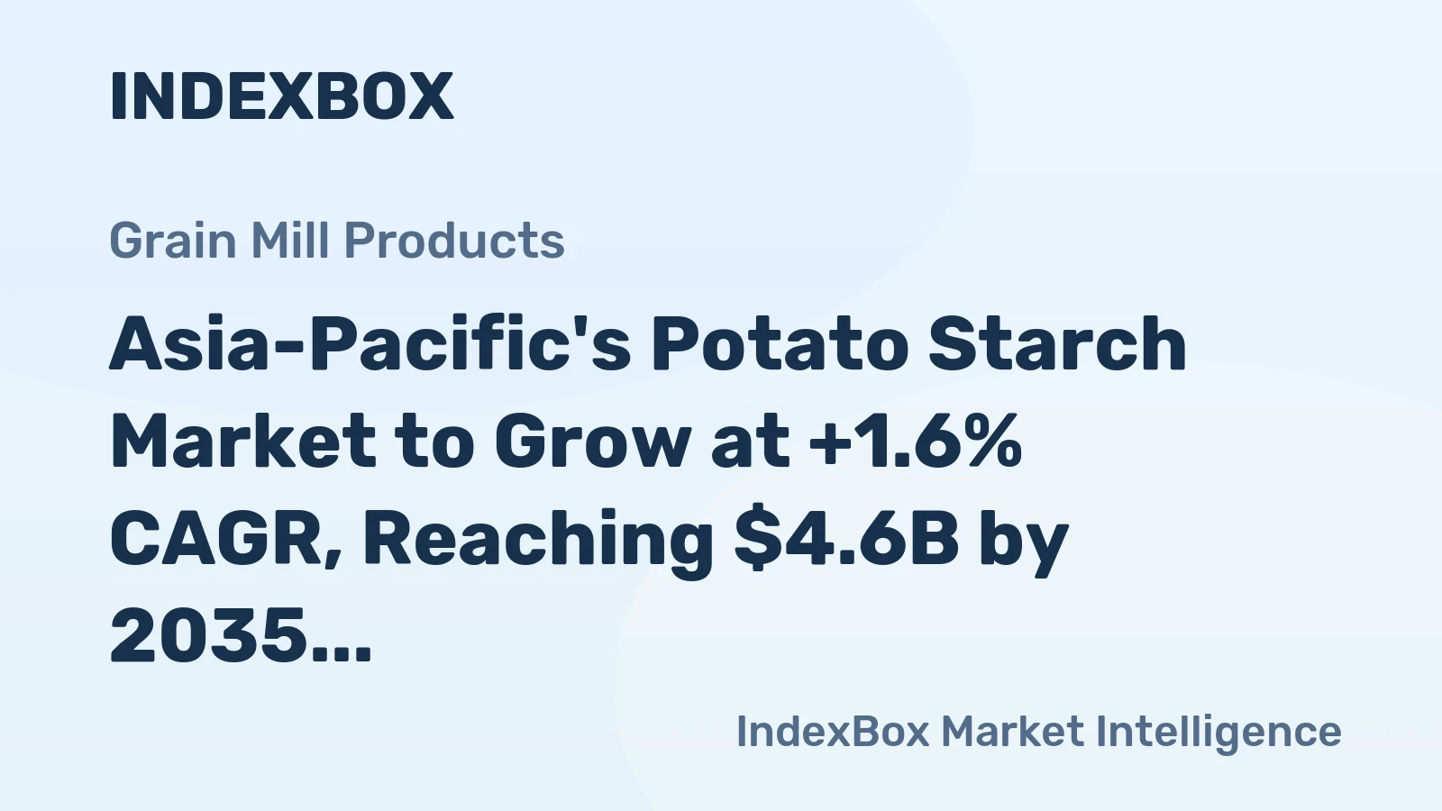 Asia-Pacific's Potato Starch Market to Grow at +1.6% CAGR, Reaching $4.6B by 2035