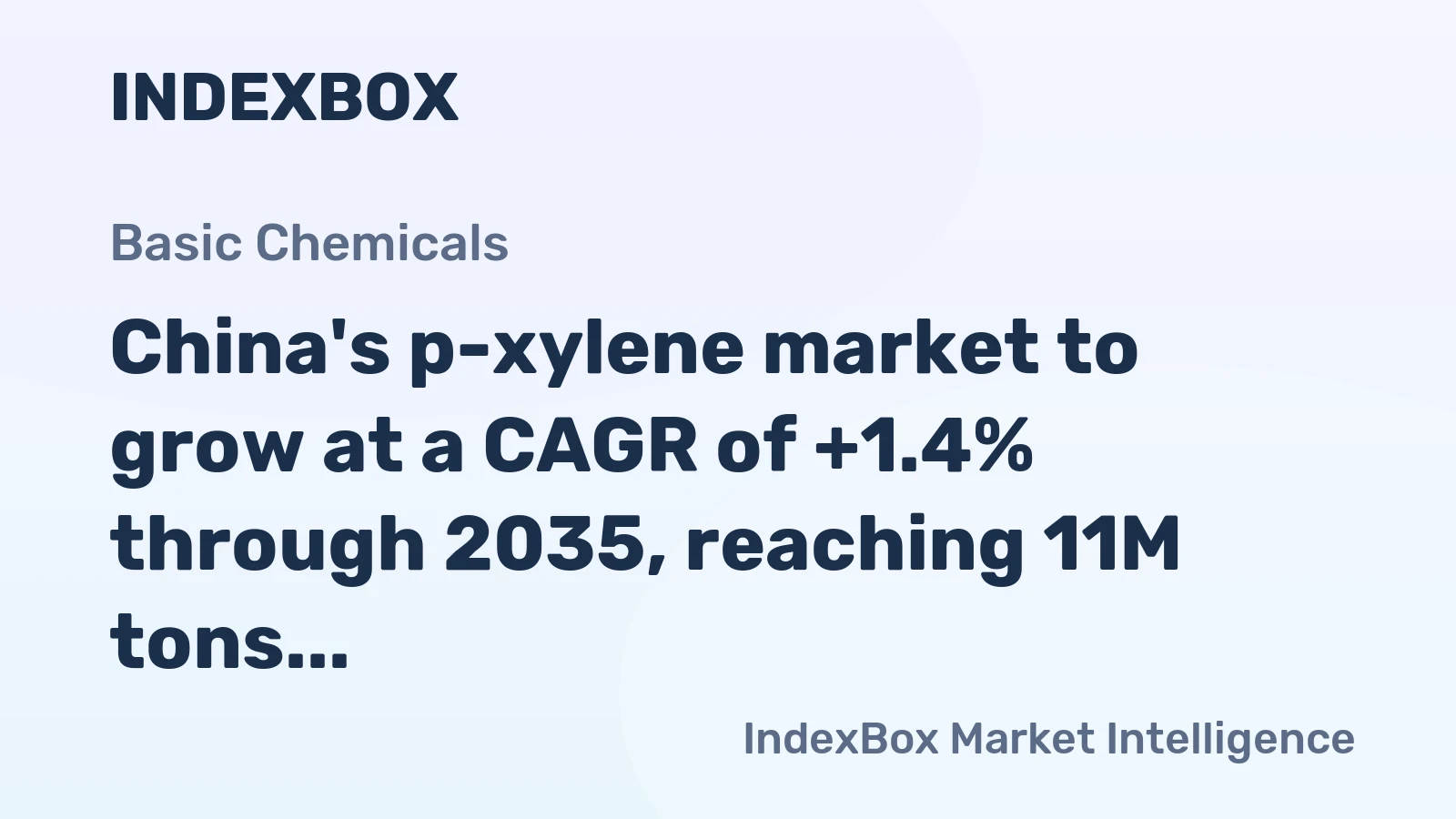 China's p-xylene market to grow at a CAGR of +1.4% through 2035, reaching 11M tons