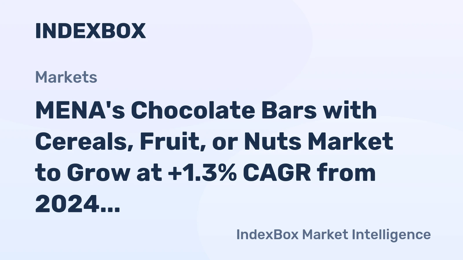 MENA's Chocolate Bars with Cereals, Fruit, or Nuts Market to Grow at +1.3% CAGR from 2024 to 2035