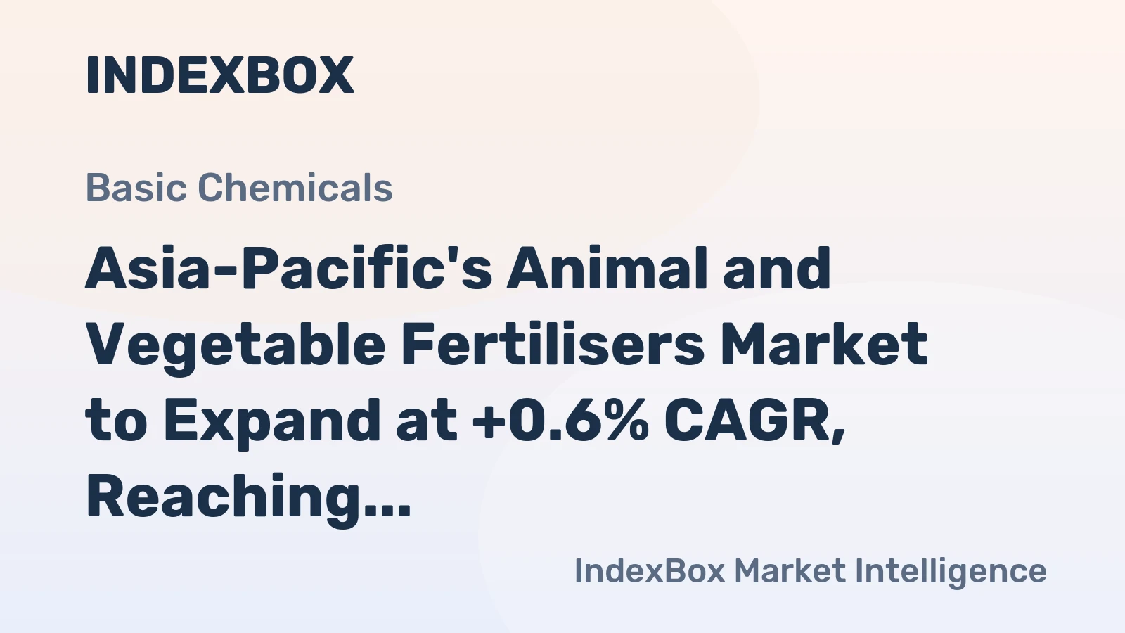 Asia-Pacific's Animal and Vegetable Fertilisers Market to Expand at +0.6% CAGR, Reaching $11B by 2035