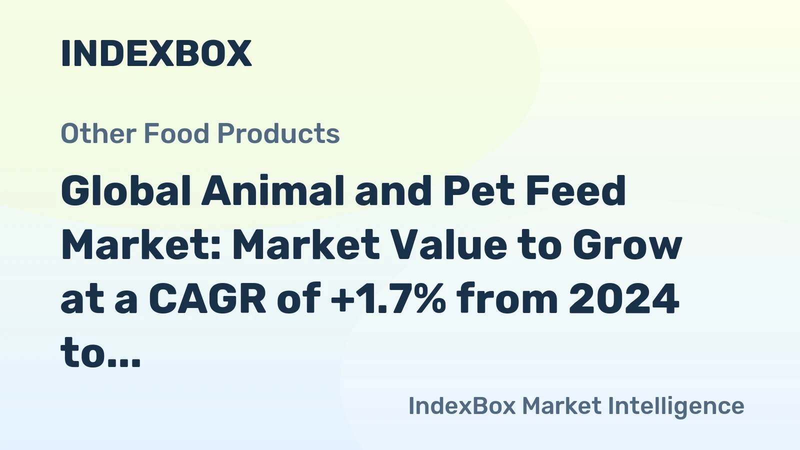 Global Animal and Pet Feed Market: Market Value to Grow at a CAGR of +1.7% from 2024 to 2035
