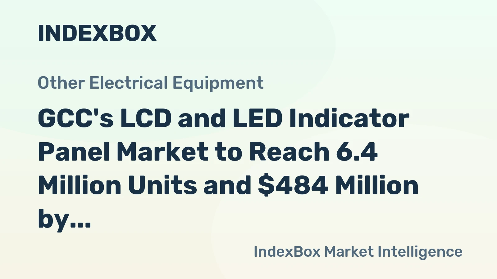 GCC's LCD and LED Indicator Panel Market to Reach 6.4 Million Units and $484 Million by 2035