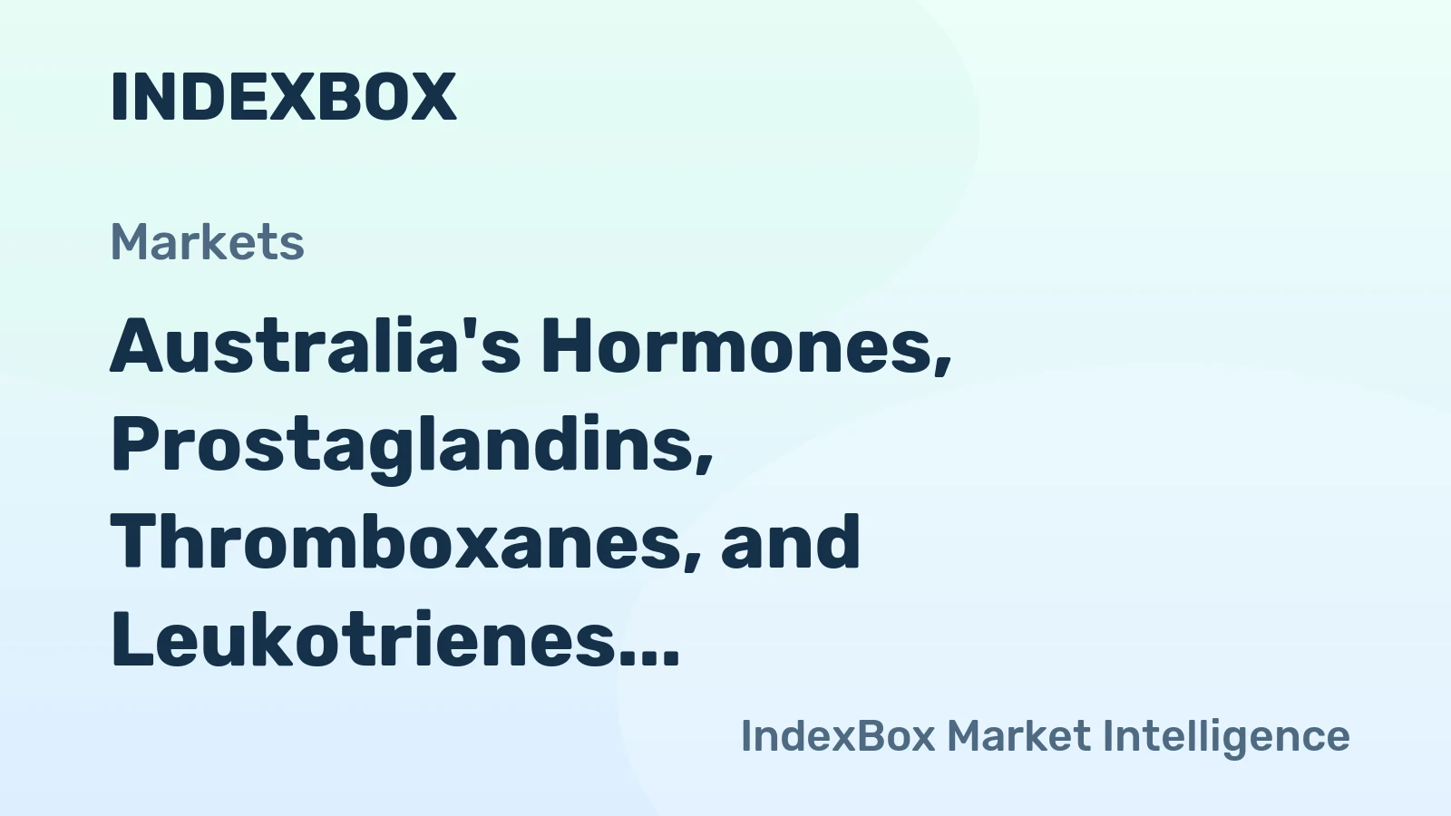 Australia's Hormones, Prostaglandins, Thromboxanes, and Leukotrienes Market to Reach 152 Tons by 2035, Valued at $1.5B