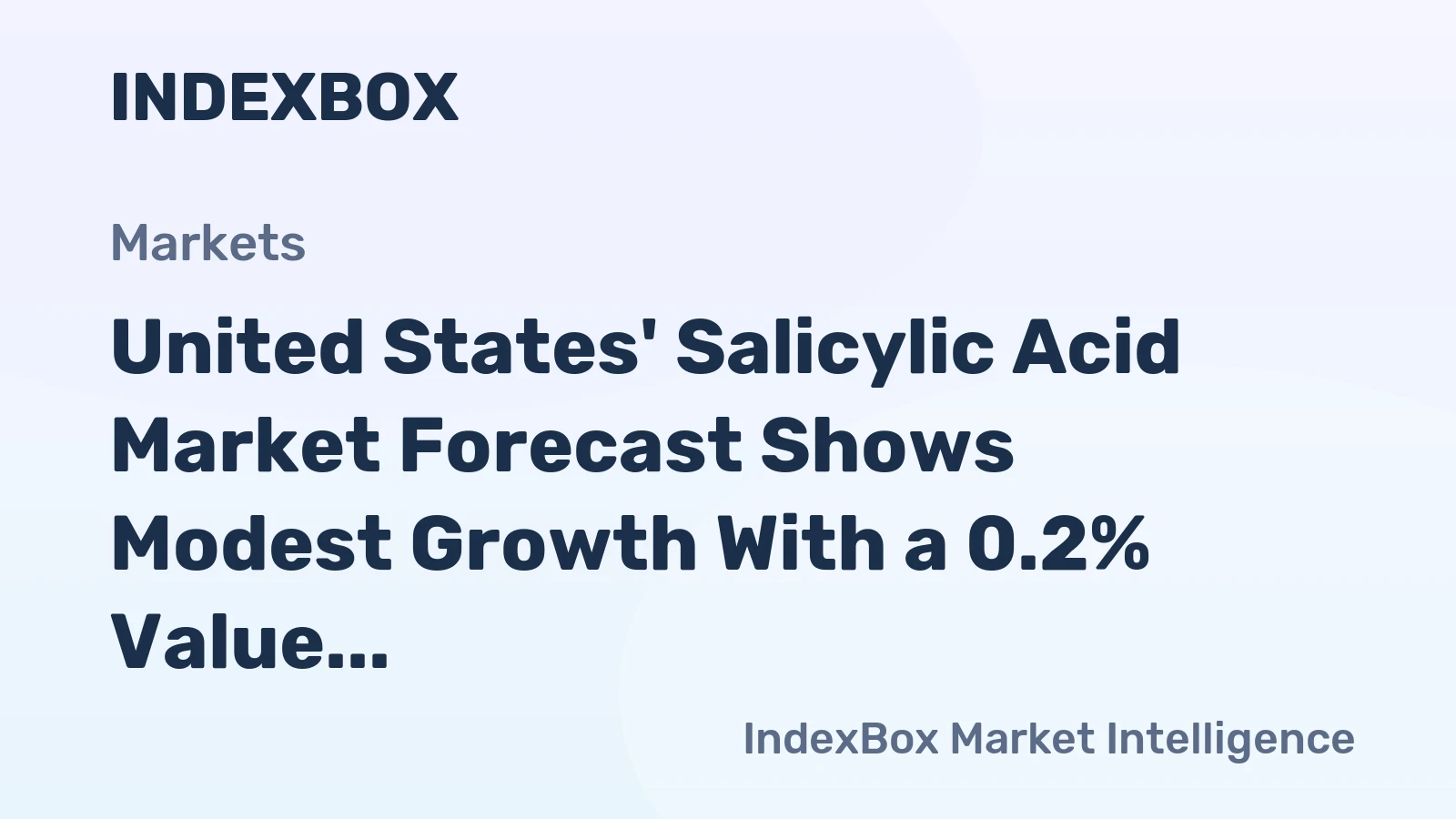 United States' Salicylic Acid Market Forecast Shows Modest Growth With a 0.2% Value CAGR