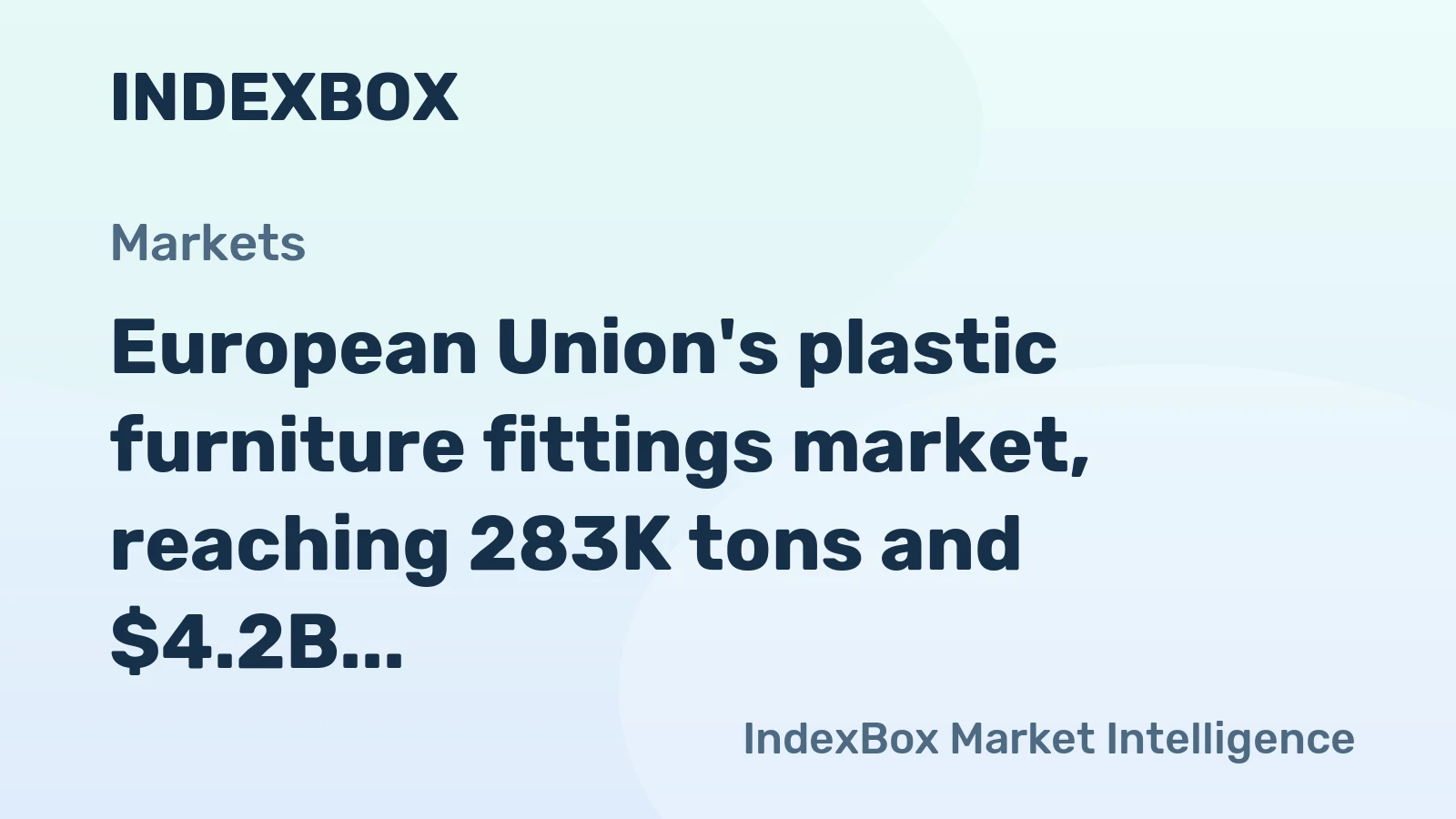 European Union's plastic furniture fittings market, reaching 283K tons and $4.2B by 2035, is forecast for continued growth in volume and value.