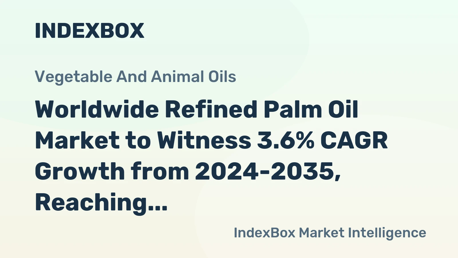 Worldwide Refined Palm Oil Market to Witness 3.6% CAGR Growth from 2024-2035, Reaching 113M Tons