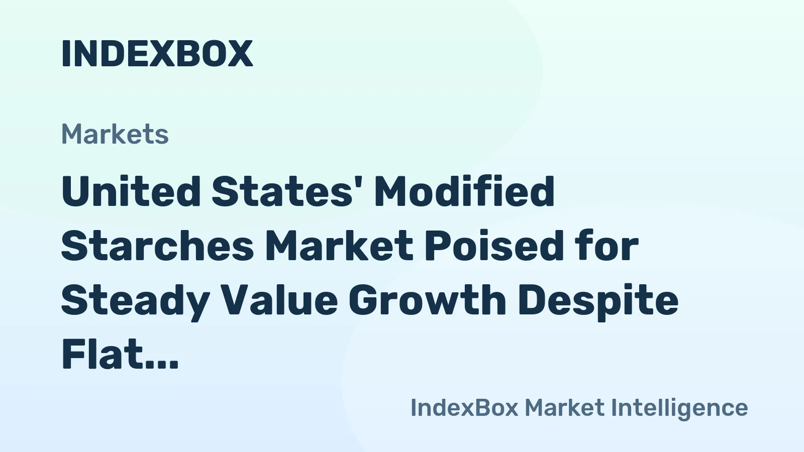 United States' Modified Starches Market Poised for Steady Value Growth Despite Flat Volume CAGR