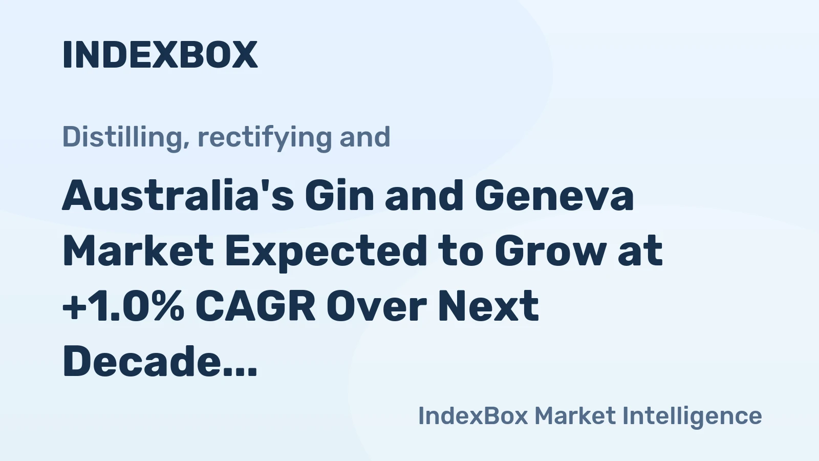 Australia's Gin and Geneva Market Expected to Grow at +1.0% CAGR Over Next Decade, Reaching $61M by 2035