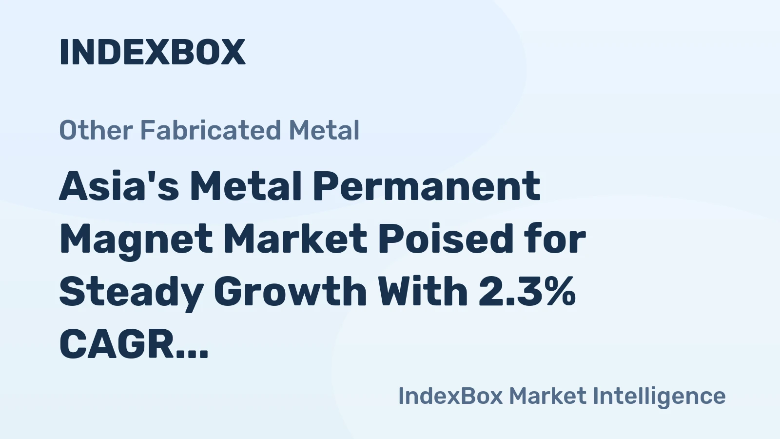 Asia's Metal Permanent Magnet Market Poised for Steady Growth With 2.3% CAGR Through 2035