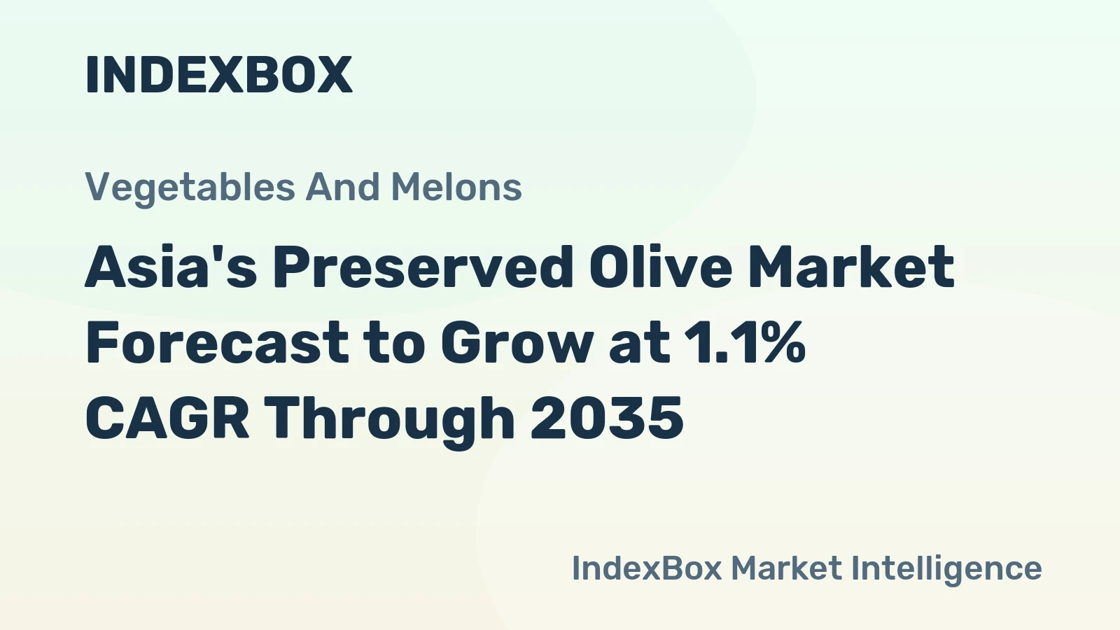 Asia's Preserved Olive Market Forecast to Grow at 1.1% CAGR Through 2035