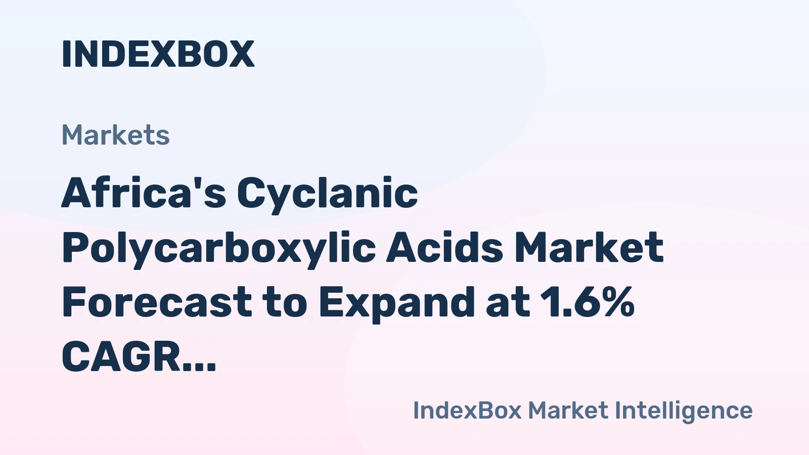 Africa's Cyclanic Polycarboxylic Acids Market Forecast to Expand at 1.6% CAGR Through 2035
