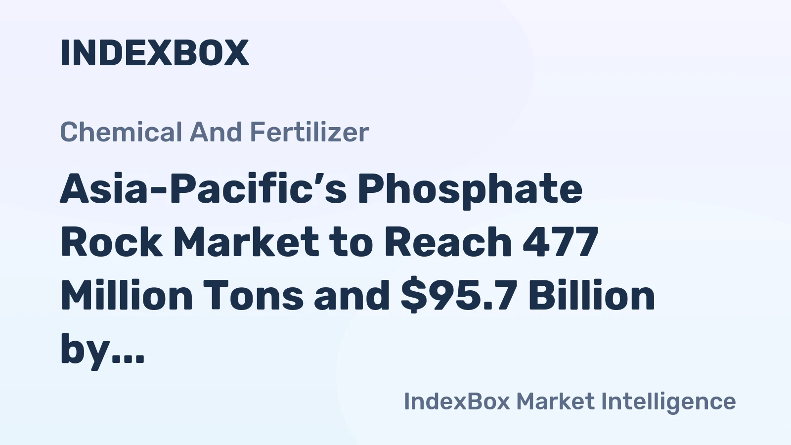 Asia-Pacific’s Phosphate Rock Market to Reach 477 Million Tons and $95.7 Billion by 2035
