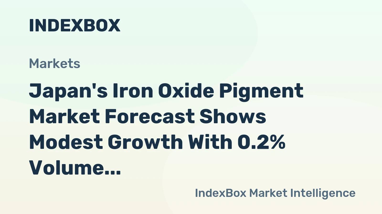 Japan's Iron Oxide Pigment Market Forecast Shows Modest Growth With 0.2% Volume CAGR Through 2035