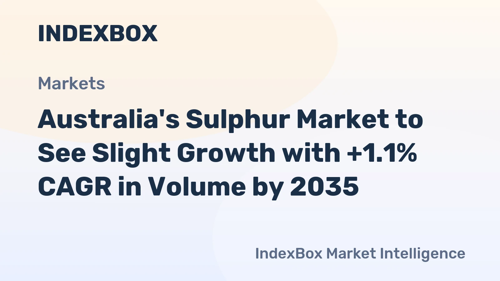 Australia's Sulphur Market to See Slight Growth with +1.1% CAGR in Volume by 2035