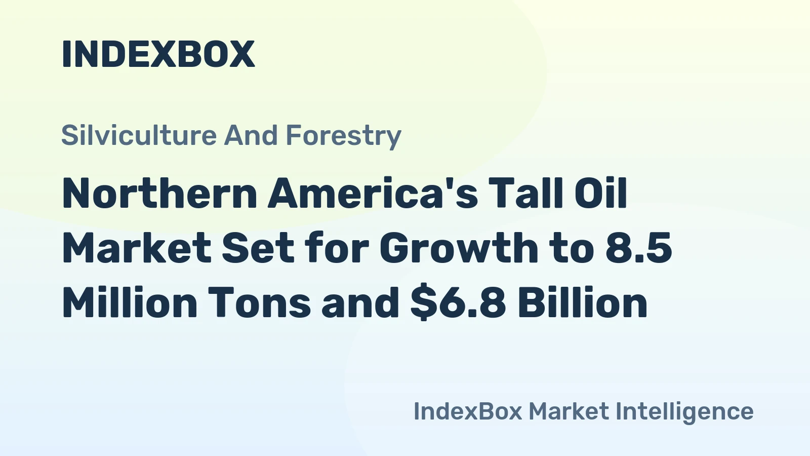 Northern America's Tall Oil Market Set for Growth to 8.5 Million Tons and $6.8 Billion