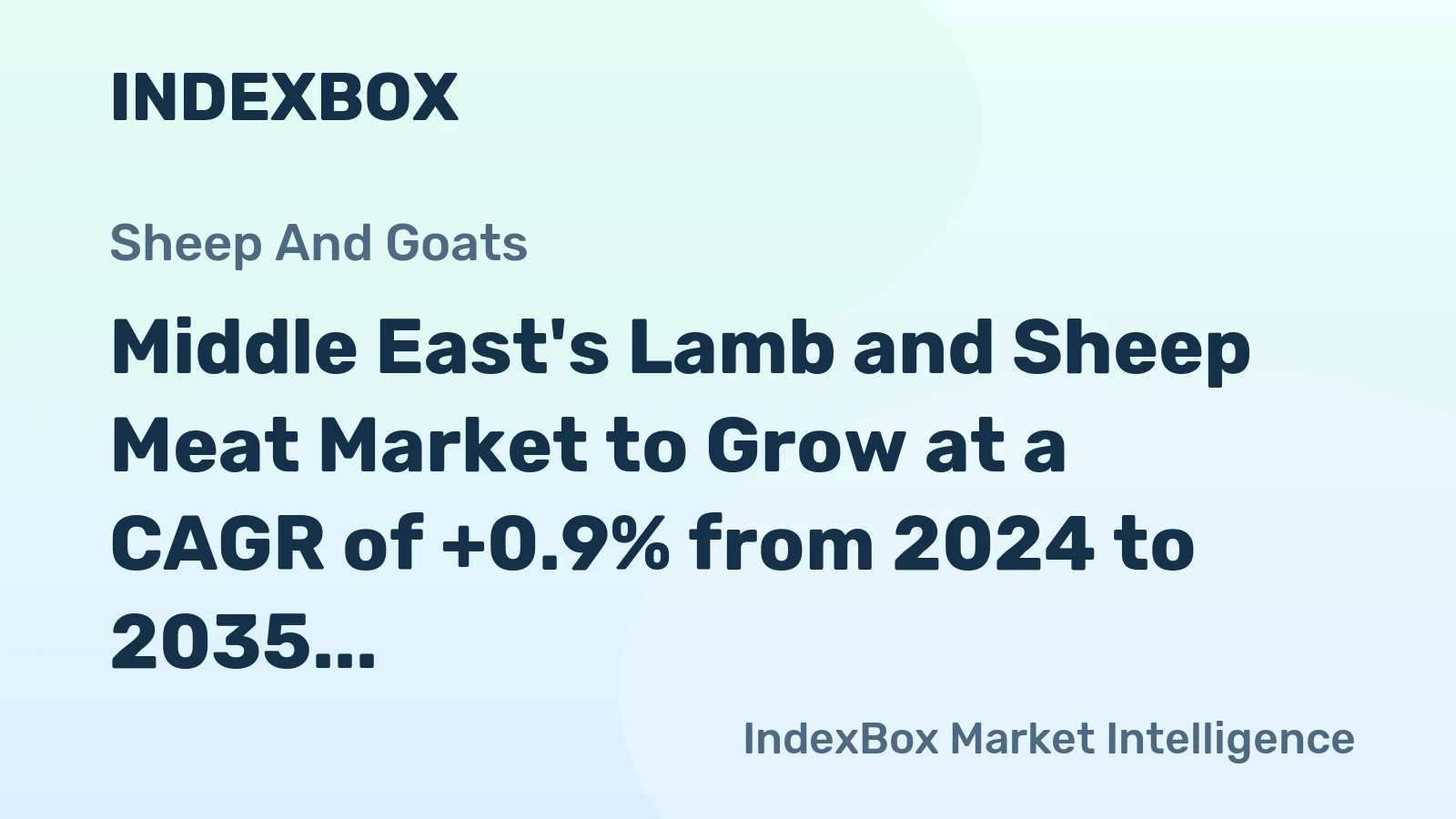 Middle East's Lamb and Sheep Meat Market to Grow at a CAGR of +0.9% from 2024 to 2035, Reaching $11.2B by 2035