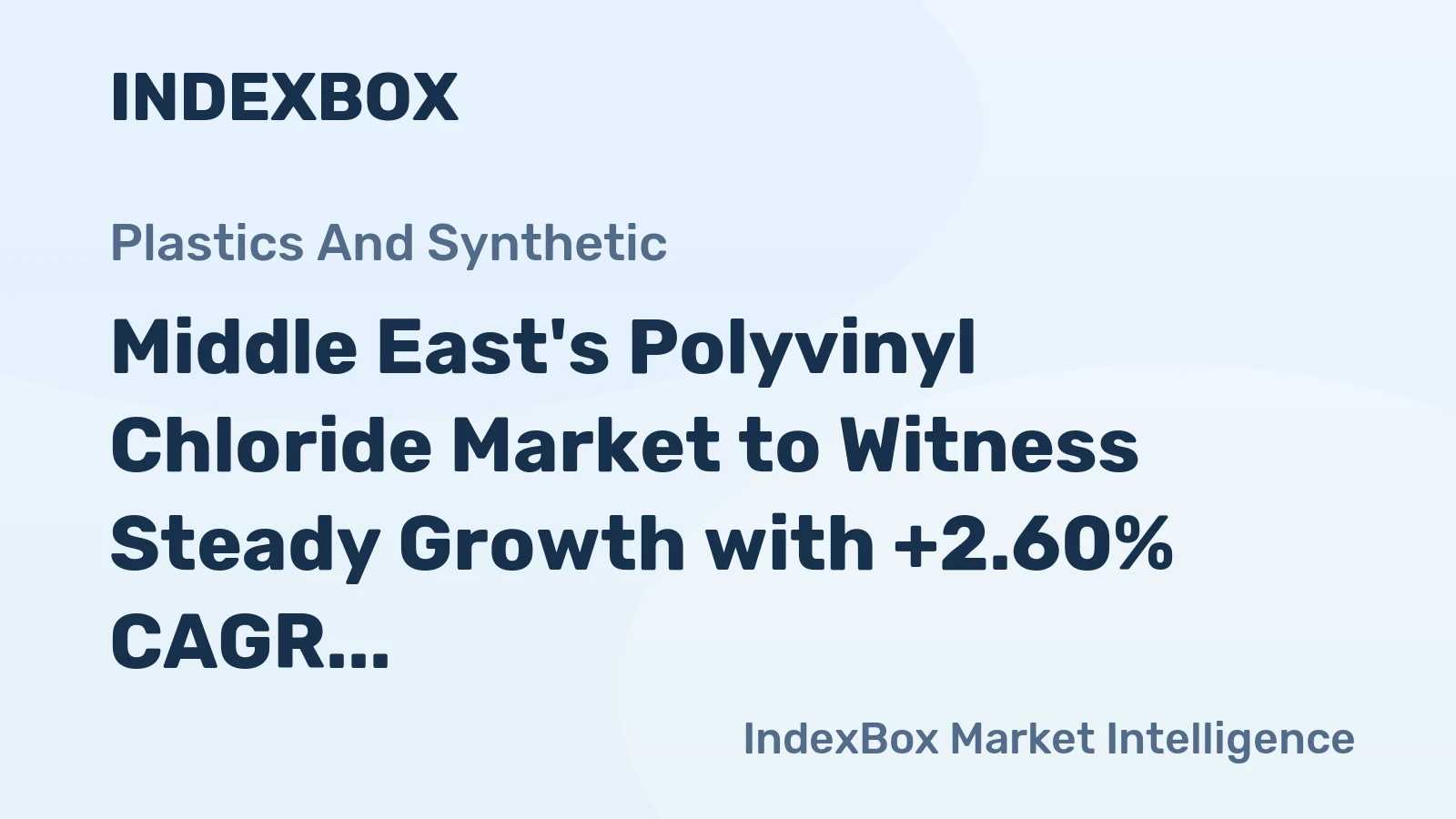 Middle East's Polyvinyl Chloride Market to Witness Steady Growth with +2.60% CAGR through 2035