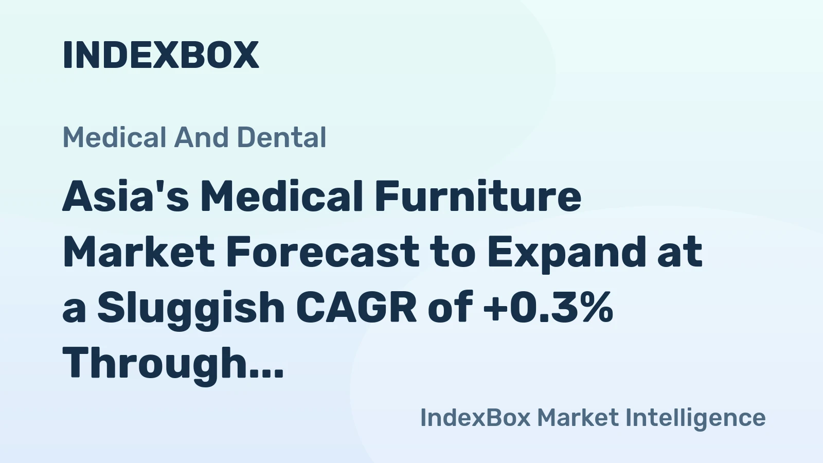 Asia's Medical Furniture Market Forecast to Expand at a Sluggish CAGR of +0.3% Through 2035
