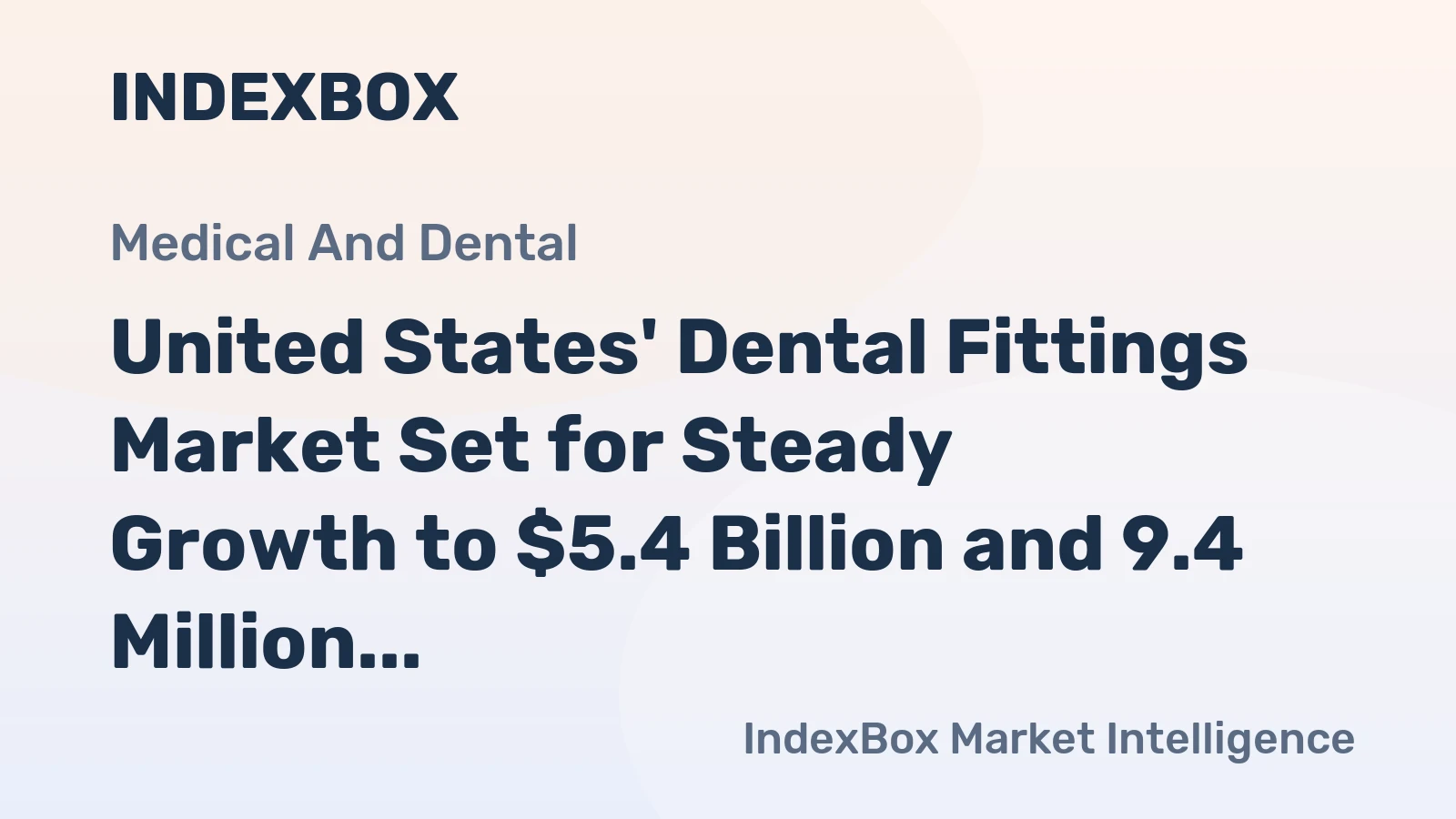 United States' Dental Fittings Market Set for Steady Growth to $5.4 Billion and 9.4 Million Units by 2035